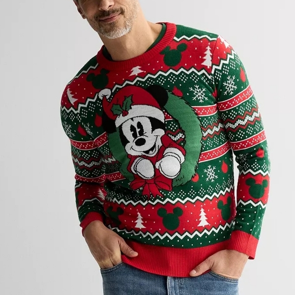 Disney | Sweaters | Disney Mickey Mouse Christmas Crewneck Sweater ...